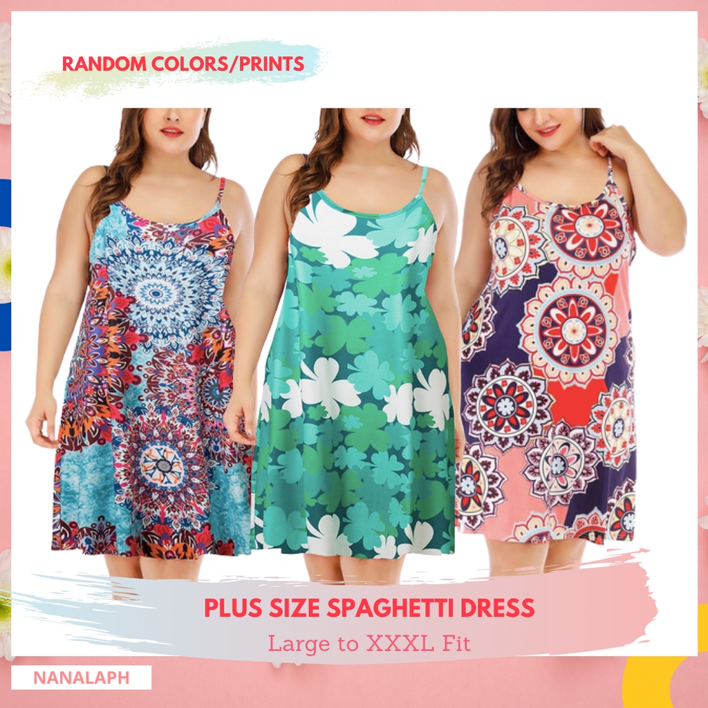PLUS SIZE Spaghetti Dress for Women - Large to XXXL - Nancy | Shopee ...