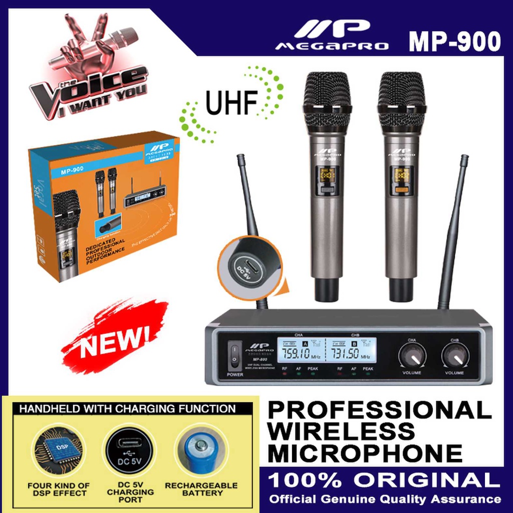 MEGAPRO MP-900 Newest wireless microphone with charging function ...