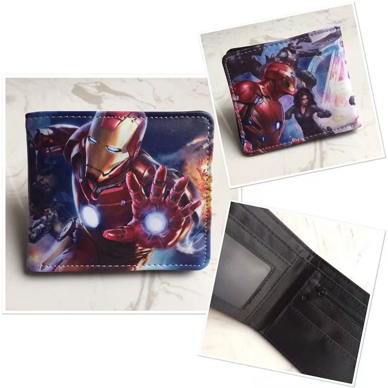New Marvel Men Wallet Avengers SpiderMan Iron Man Captain America Short ...