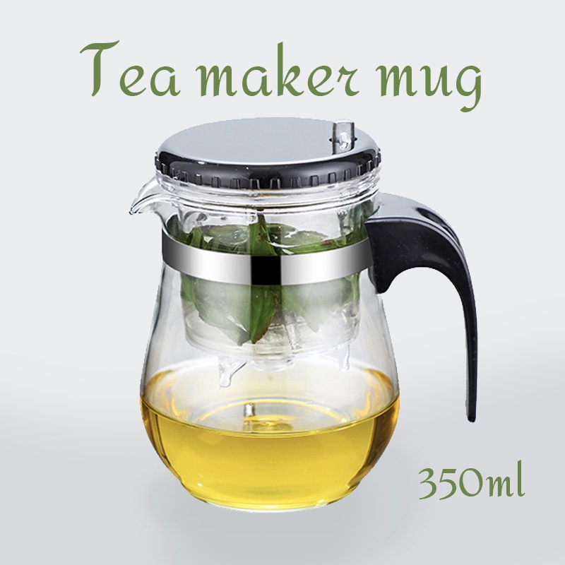 Glass Teapot with Filter Screen Tea Brewing Cup Transparent and Heat ...
