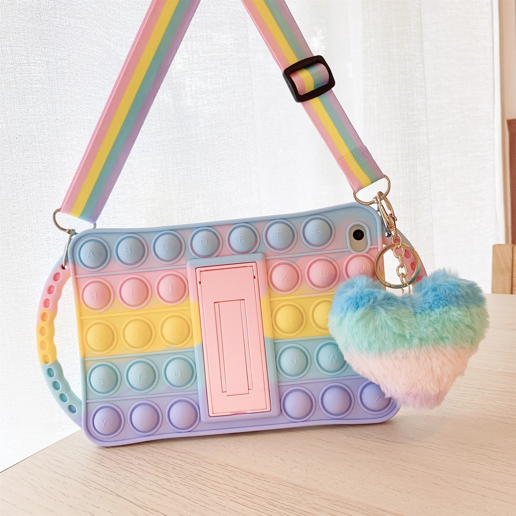 Pop It Push Bubble IPad Pro iPad Mini 1 2 3 4 5 6 Kids Soft Rainbow ...