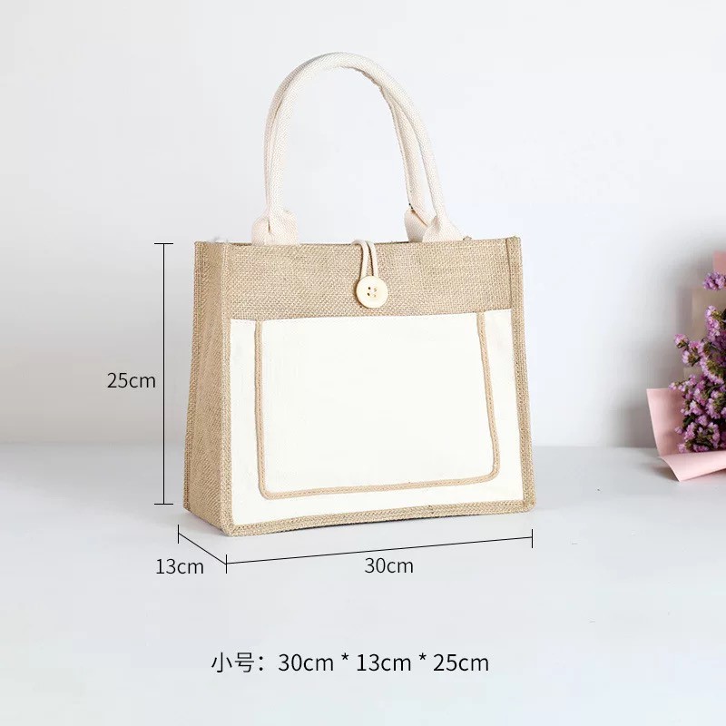 Abaca Tote Bag Linen Jute Burlap Shoulder Bag Beach Bag Advertising Bag ...