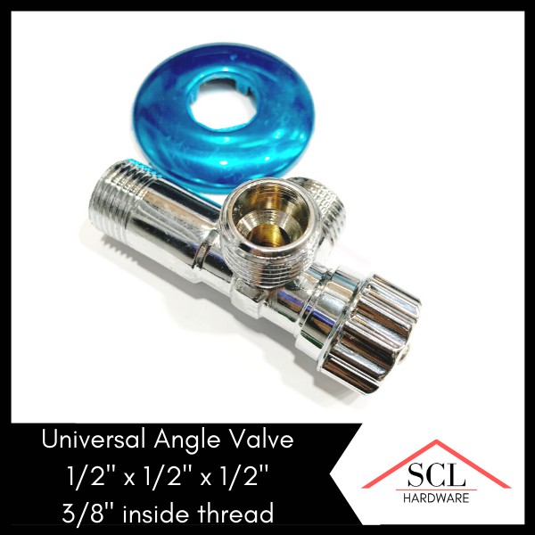 Universal Angle Valve 1/2" x 1/2" x 1/2" (3/8" inside thread) | Shopee ...