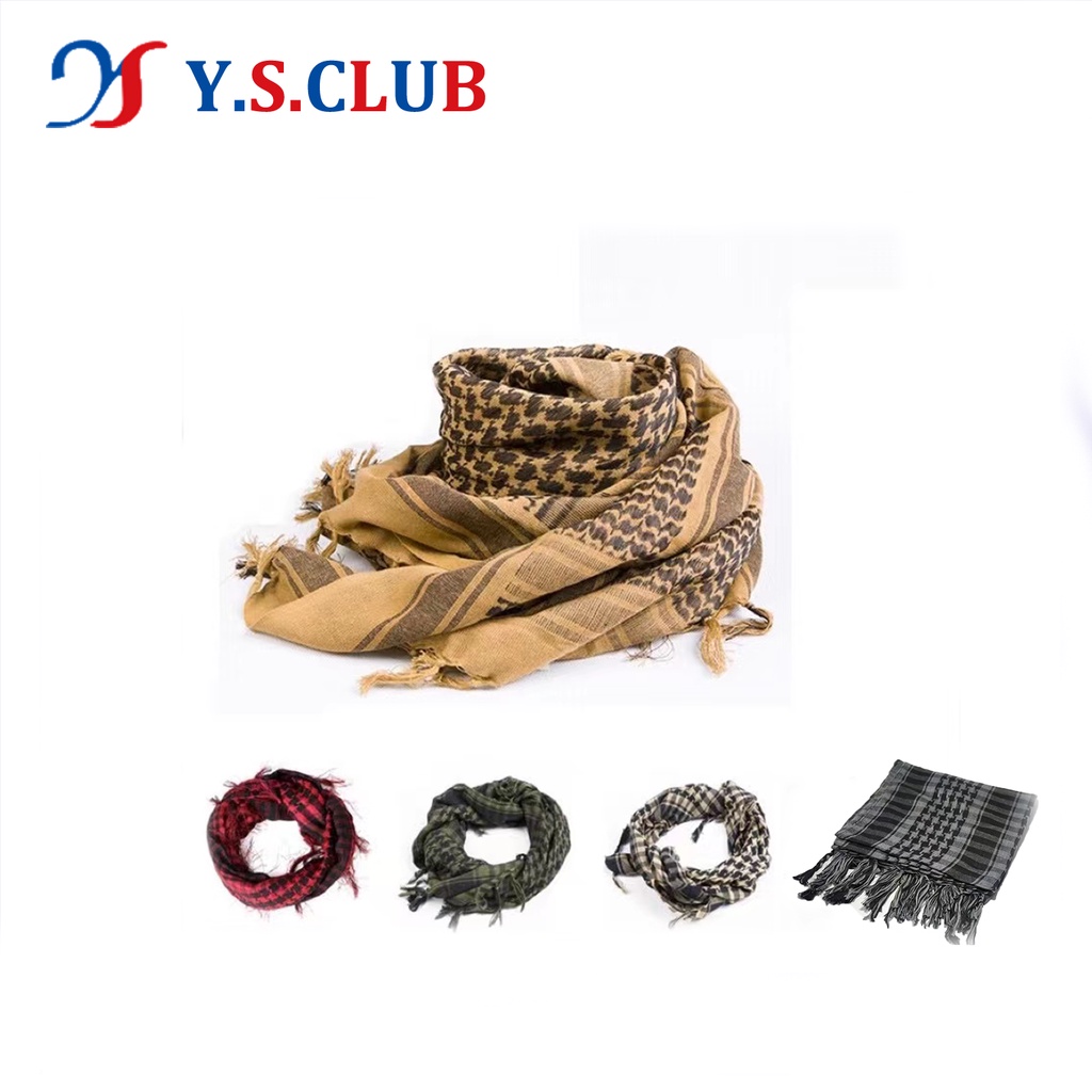 Y.S.Cannon Checkered Scarf Shawl For Women Tassel Arabic Style Turban ...