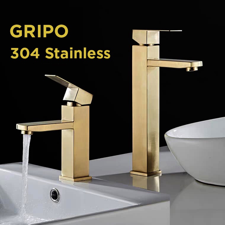 HOT and COLD Gold 304 Stainless Faucet / Gripo with hose / Gold Faucet ...