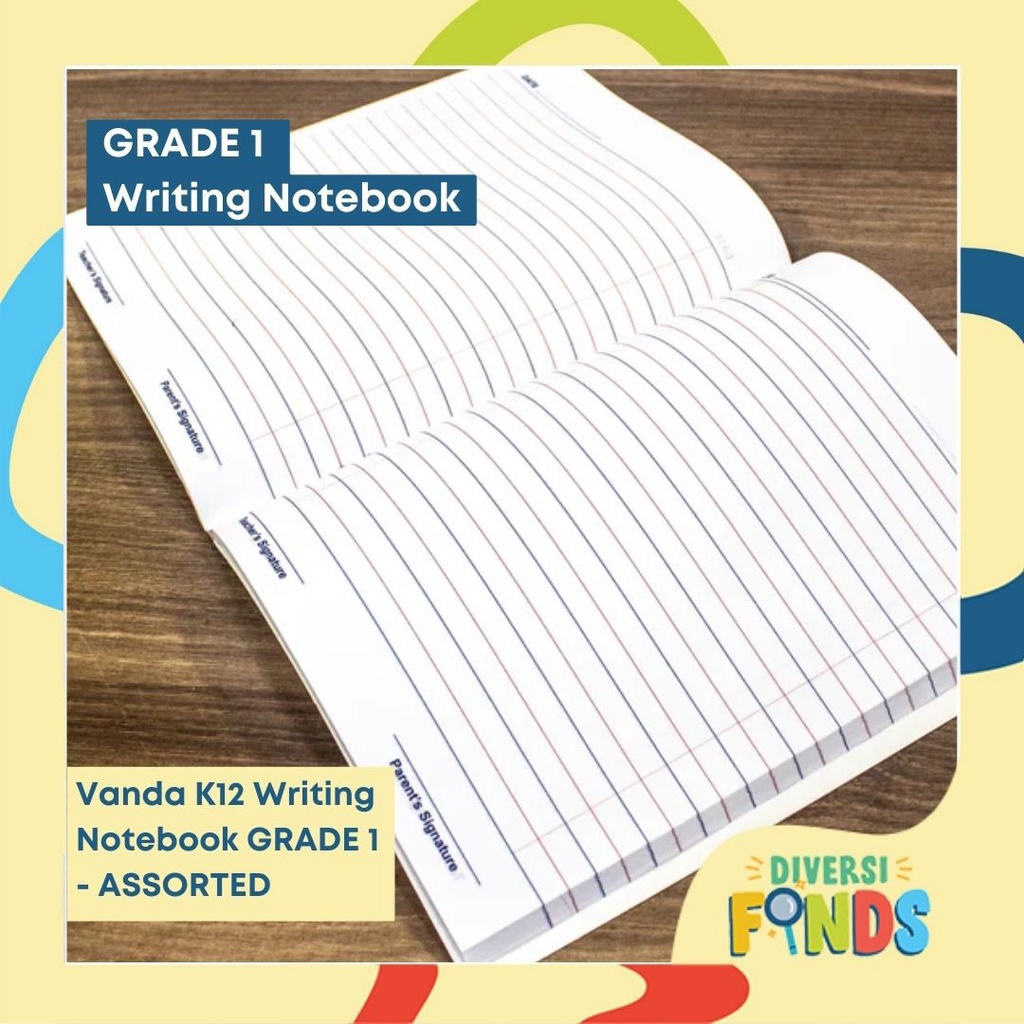 1pc Vanda Prep, Grade 1, and Grade 2 - Color Coding WRITING Notebook ...