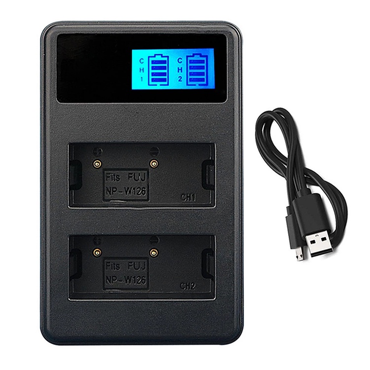 NP-W126 NP-W126S NP W126 W126S LCD Dual Battery Charger for Fujifilm ...