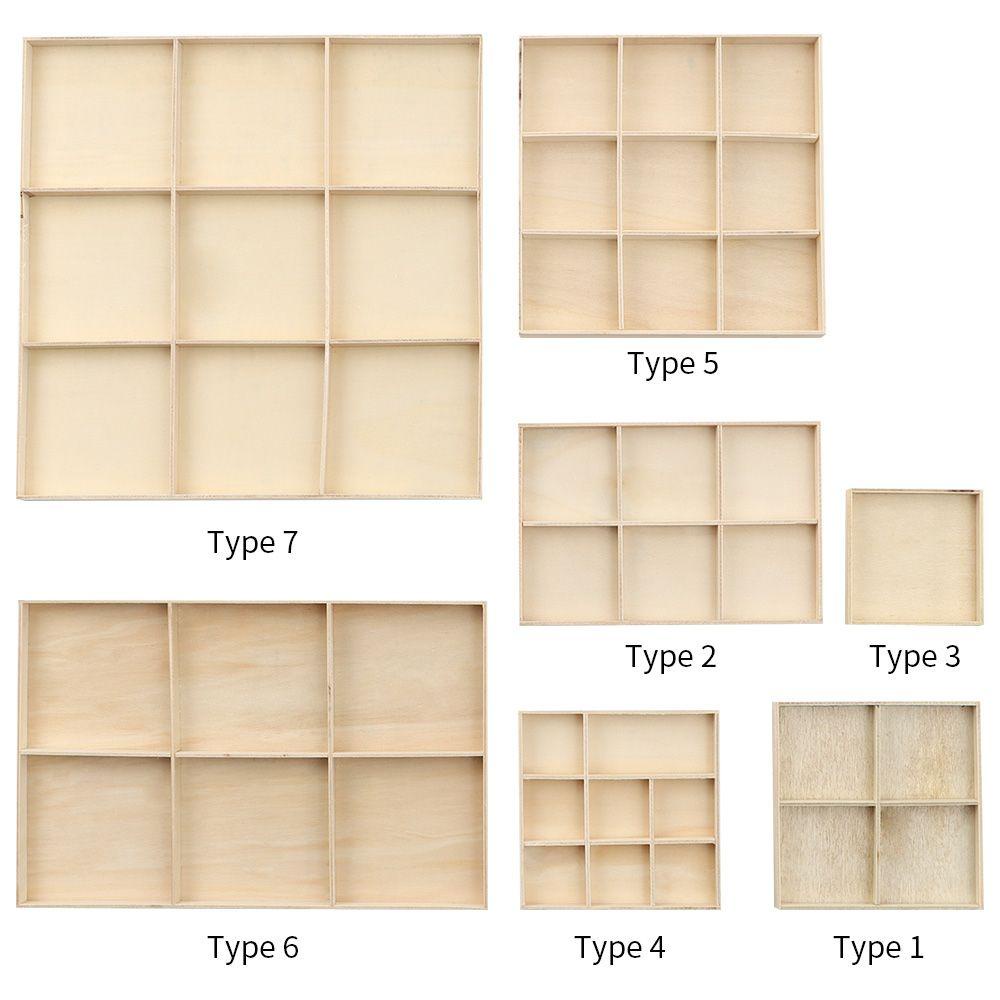 LET Storage Wooden Box Gift Jewelry Display Pallet Divided Drawer ...