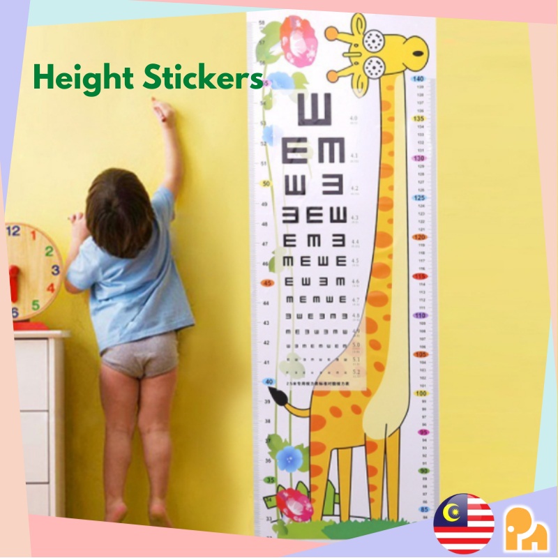 Kids Height Measurement Sticker Kids Measurement Wall Sticker Alat Ukur ...