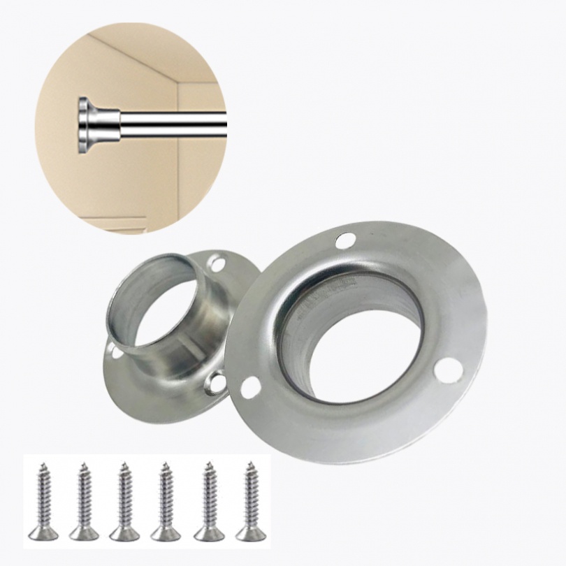 2pcs 1 Inch Stainless Steel Flange Brackets Hanging Clothes Rod Seat ...