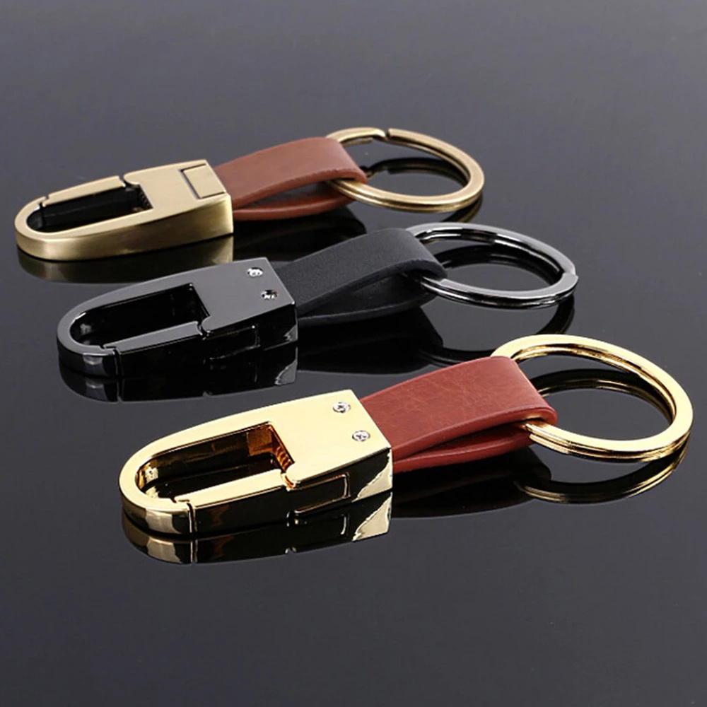 Men's Simple Waist Buckle Leather Business Keychain Car Key Holder ...