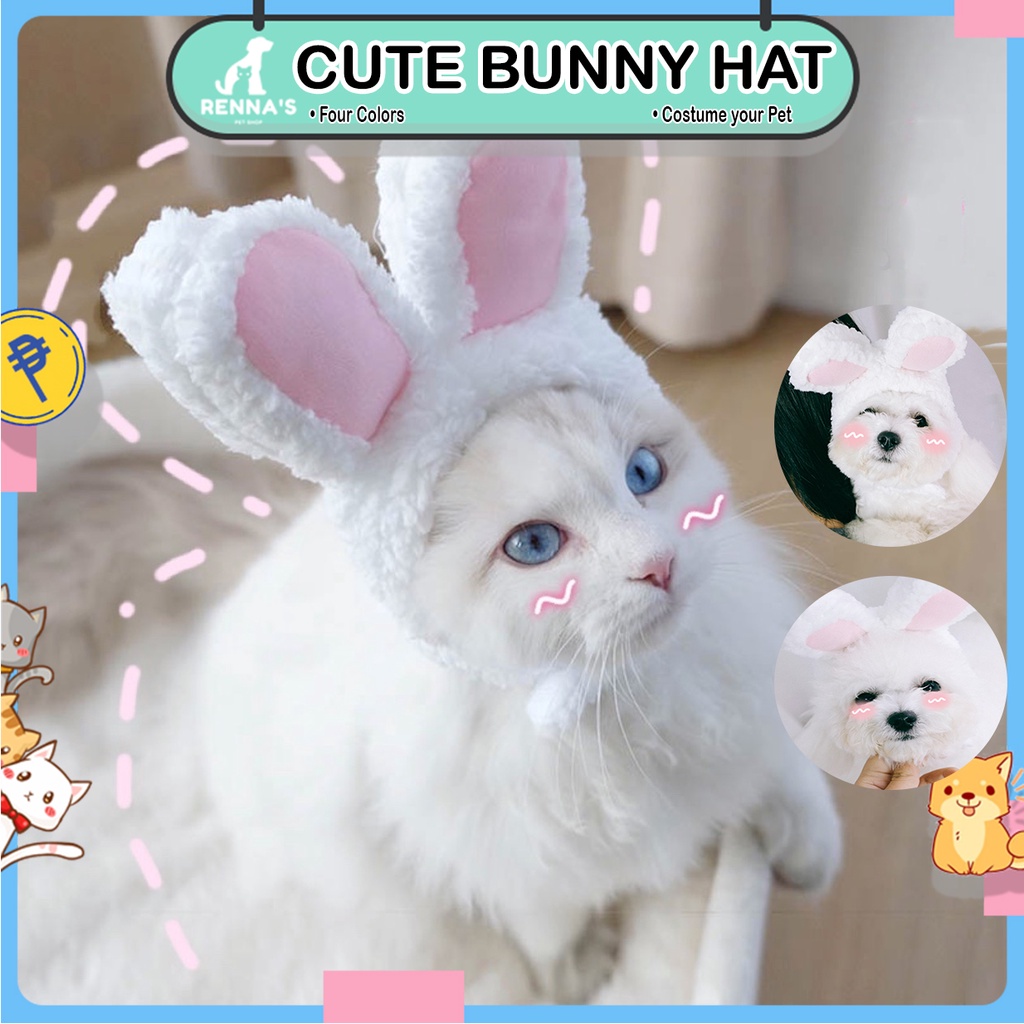 Renna's Cotton Cloth Bunny Hat For Cat Rabbit Ears Pet Cosplay Costumes ...