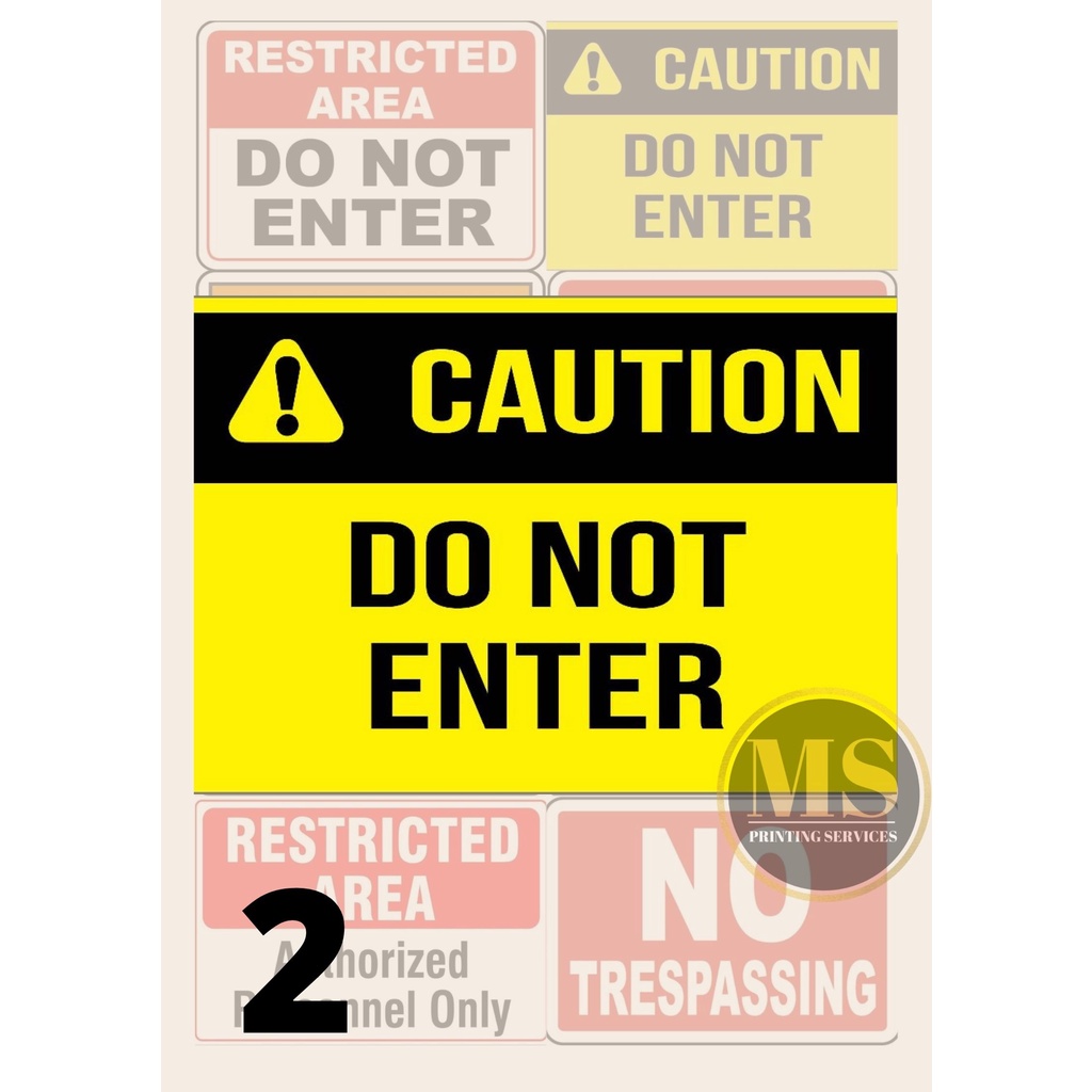 Restricted Area, No Trespassing, Do Not Enter Signages(Laminated ...
