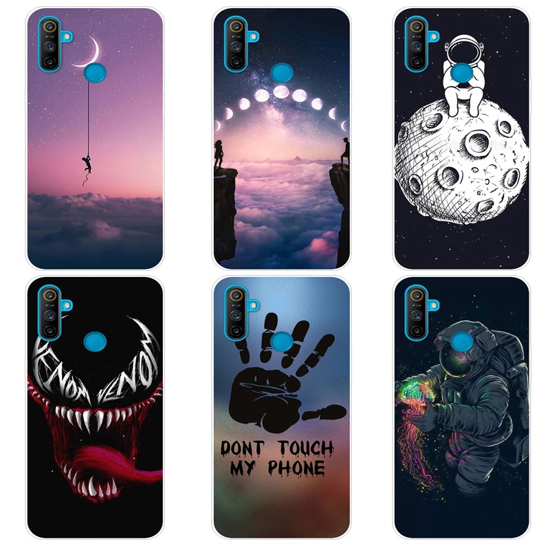 Realme C3 Case Clear Cartoon Printed Silicone TPU Casing Soft Mobile ...
