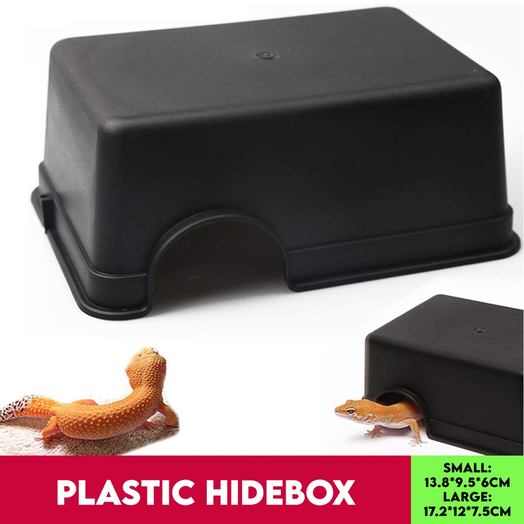 Reptile Hidebox Hideout Box Plastic Cave for Snakes Lizards Leopard ...