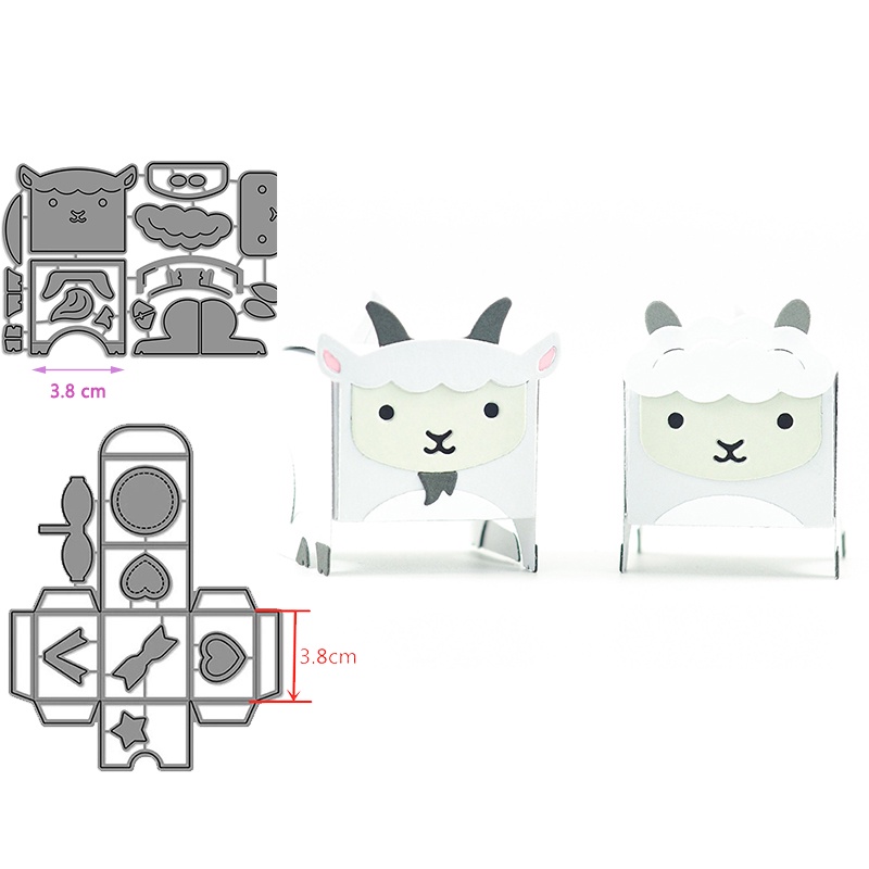 Tiny Gift Box Goat and Llama Cutting Dies for Diy Paper Craft Cards ...