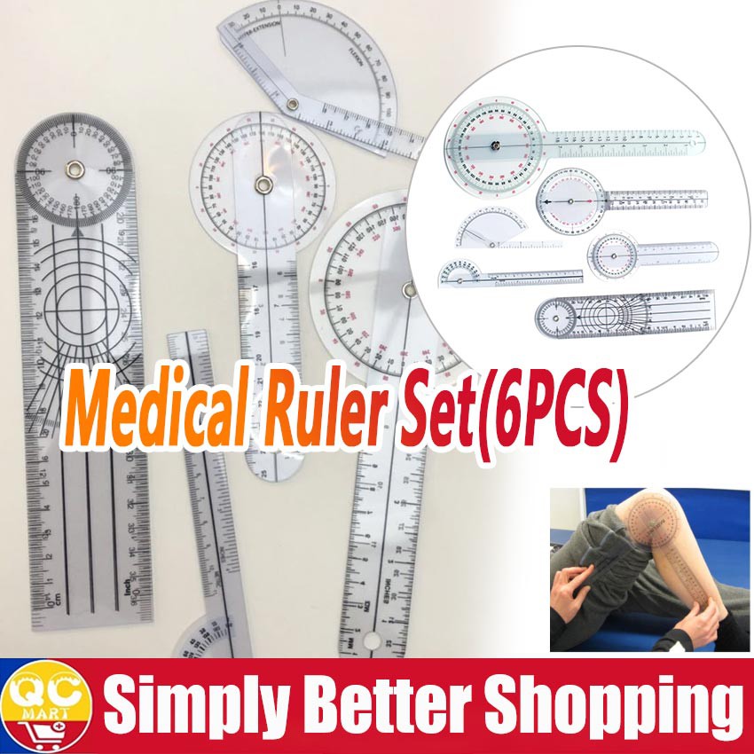 6PCS/SET Spinal Finger Goniometer Protractors Useful Multi-Ruler Angle ...