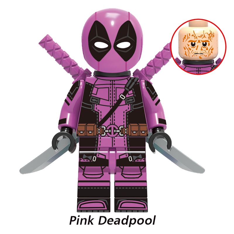 Pink Deadpool Minifigures Super Heroes DC Movie Dead-pool 3 Building ...