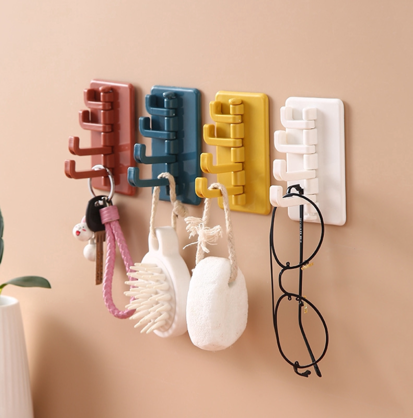 Multi-function Punch-free ABS Wall Mounted Hooks Home Storage ...