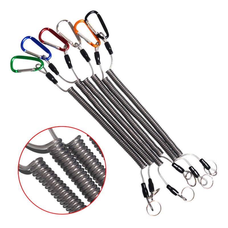 Fishing Lanyards Safety Rope Wire Coiled Tether for Pliers Grippers ...