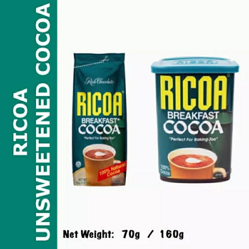 Ricoa Rich Chocolate Breakfast Cocoa Tin 70g | Shopee Philippines