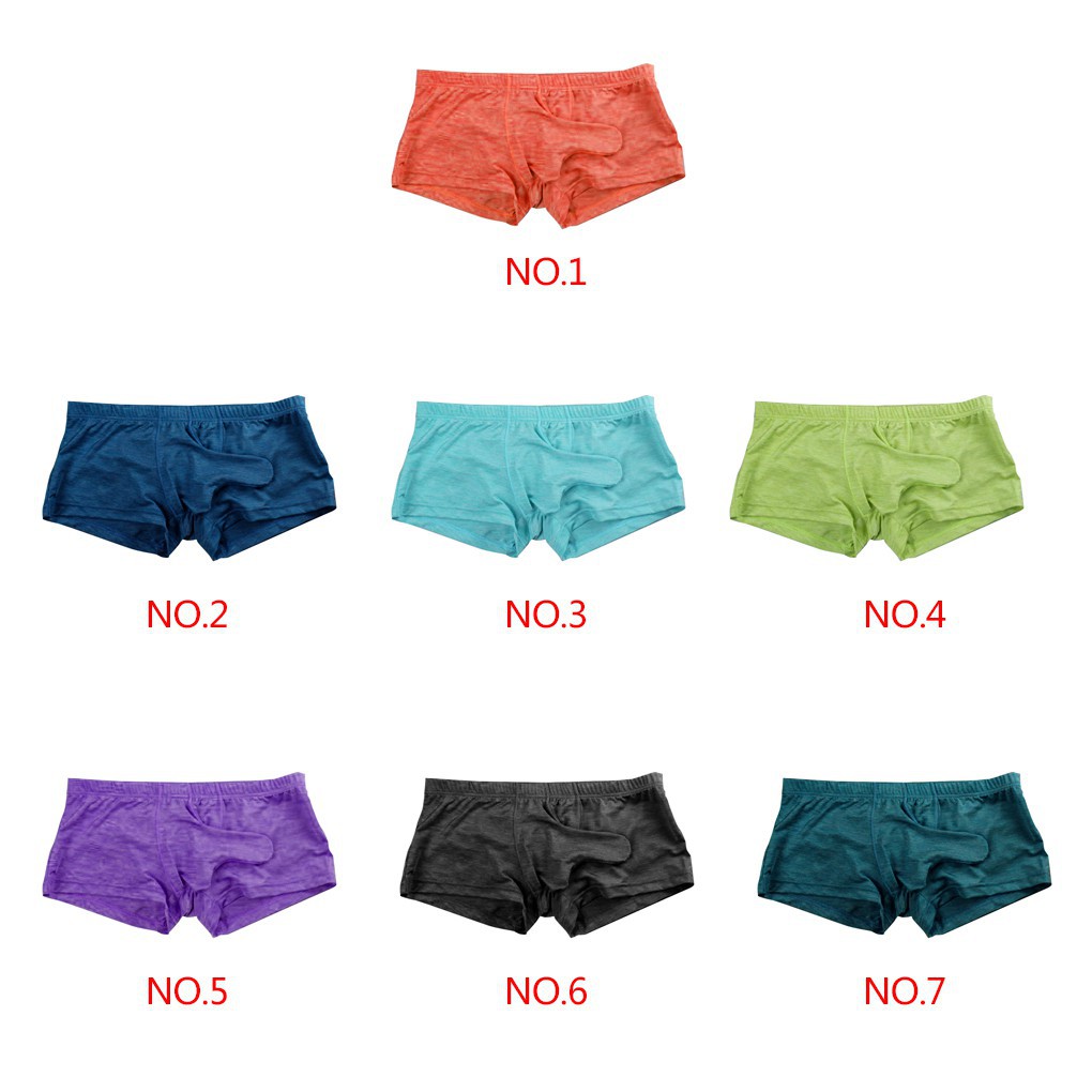Sexy Men's Long Cock Penis Sleeve Boxers Low Waist Bikini Underwear ...