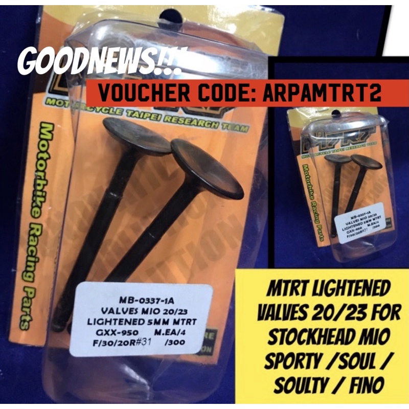 MTRT LIGHTENED ENGINE VALVE MIO SPORTY / SOUL / SOULTY 20-23 STOCK ...