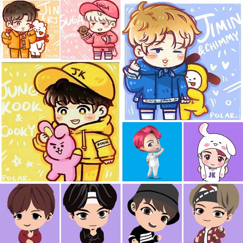 DROFE With Frame Bts Paint By Numbers Framed Wall Art Painting Number ...