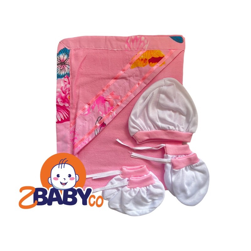 Newborn Receiving Blanket with Bonnet Set | Booties | Mittens | Hood ...