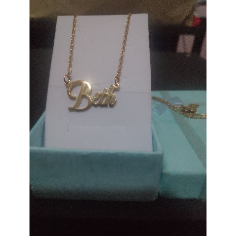 Ready Made Name Necklace BETH Gold Plated with Box | Shopee Philippines