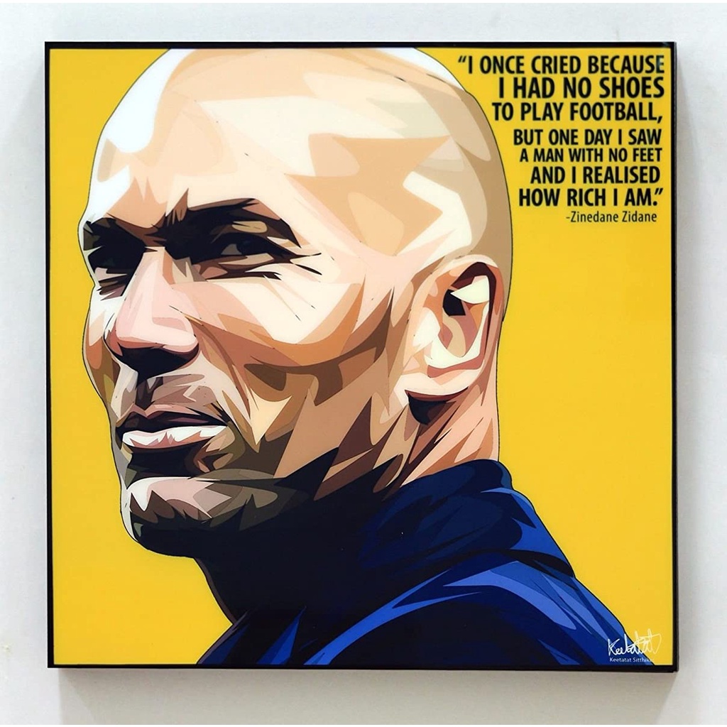 Zinedine Zidane Real Madrid Football Soccer Poster POP Art Painting on ...
