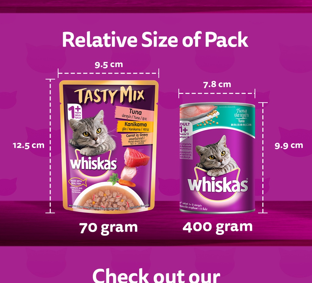 WHISKAS Tasty Mix Wet Cat Food 70 gr - 1 Pouch | Shopee Philippines