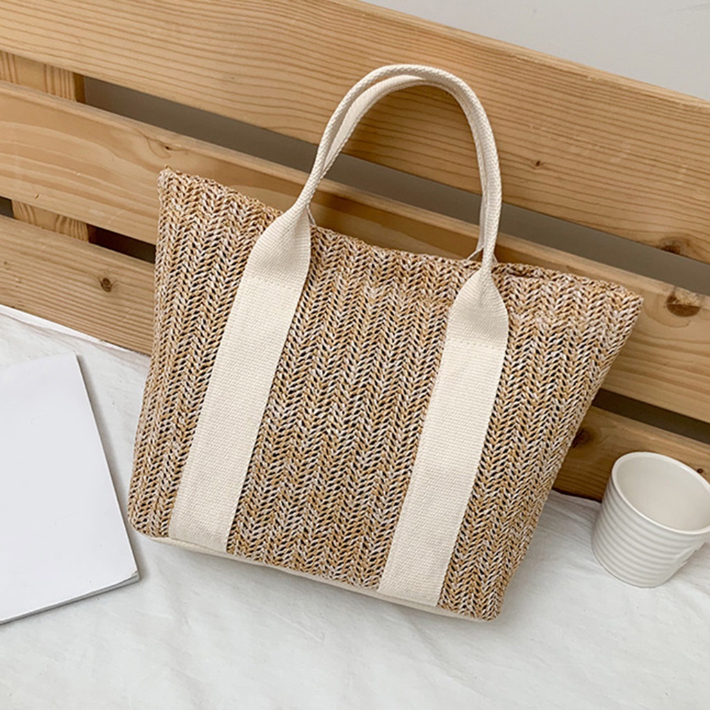 Handwoven Straw Handbag Rattan Woven Hand Bag Women Ladies Handmade ...
