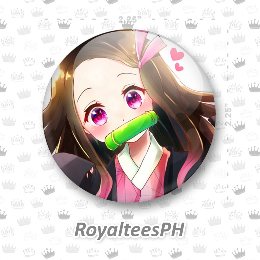Demon Slayer Kimetsu no Yaiba Nezuko Fan-made Anime Button Pins ...