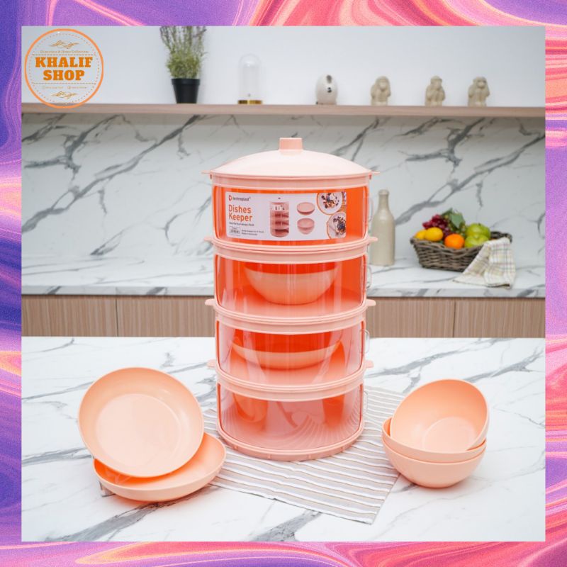 Dishes Keeper Set Serving Hood Food Dish Rack 3- And 4-story Stacking ...