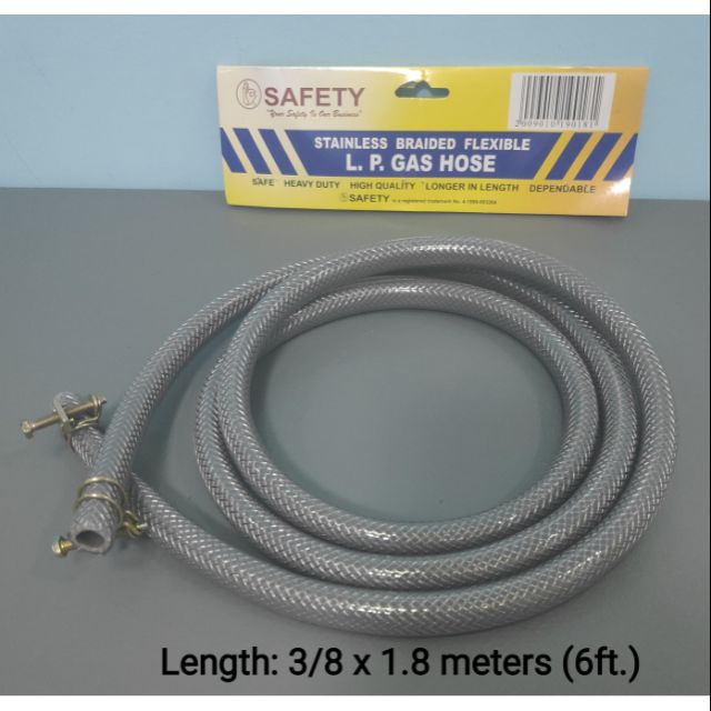 LPG Stainless Hose Braided Flexible 1.8 Meter long or 6ft and LPG Clamp ...