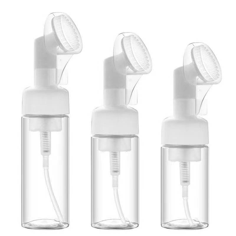 Mousse Foaming Bottle With Brush Pump Press Silicone Face Brush Foaming ...