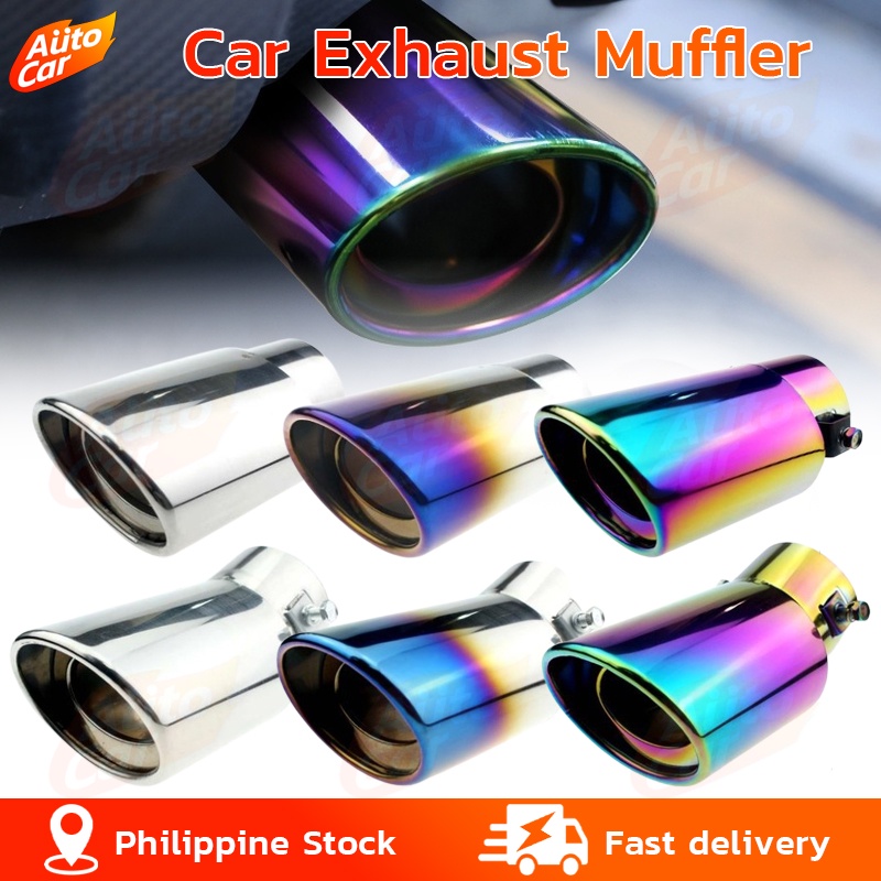 Car Exhaust Muffler Tip Burnt Color Bent Stainless Steel Car Rear Auto ...