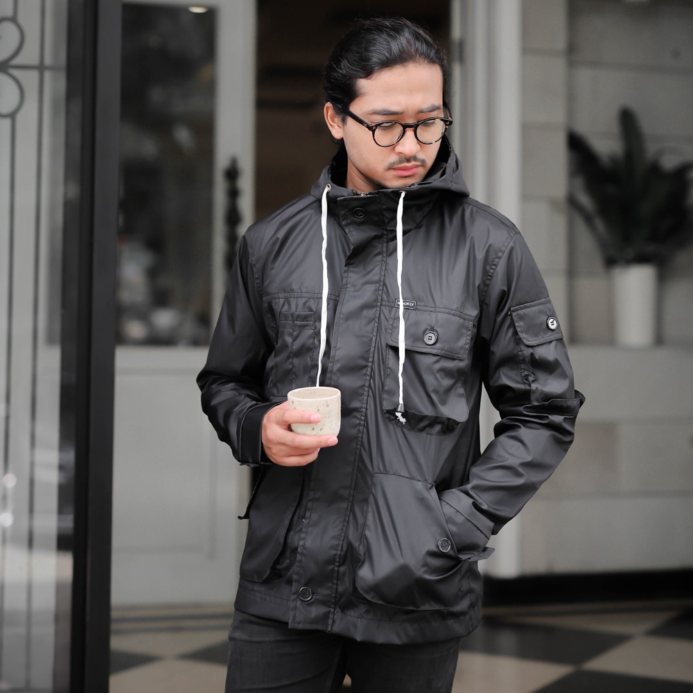 Noska - Phoenix Black Parka Jacket - Parachute Jacket - Men's Jacket ...