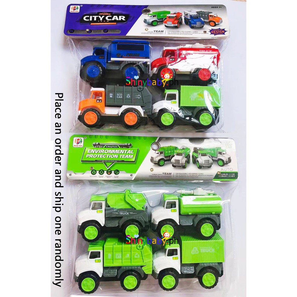 4 packs of city service car toy car model children's toy gift | Shopee ...