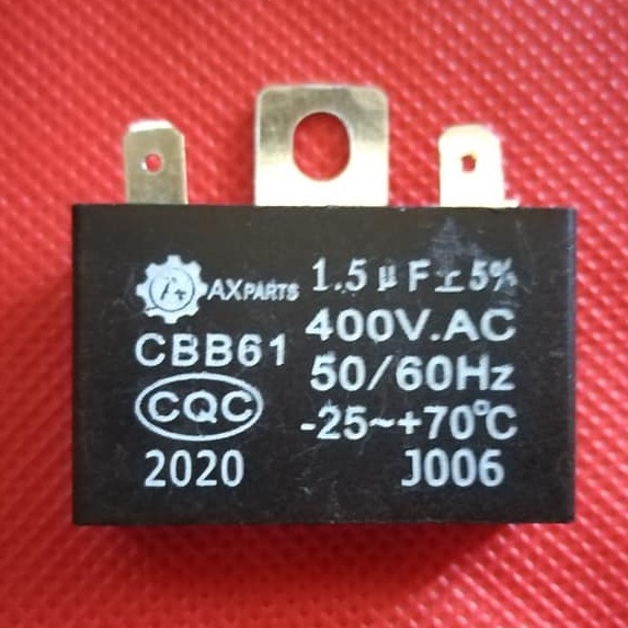1.5uf Capacitor 400VAC 2 Terminals CBB61 Square (5pcs) | Shopee Philippines
