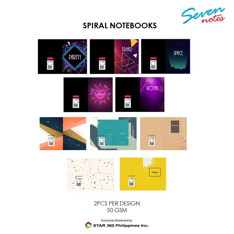 Seven Notes Spiral Notebooks (10pcs) | Shopee Philippines