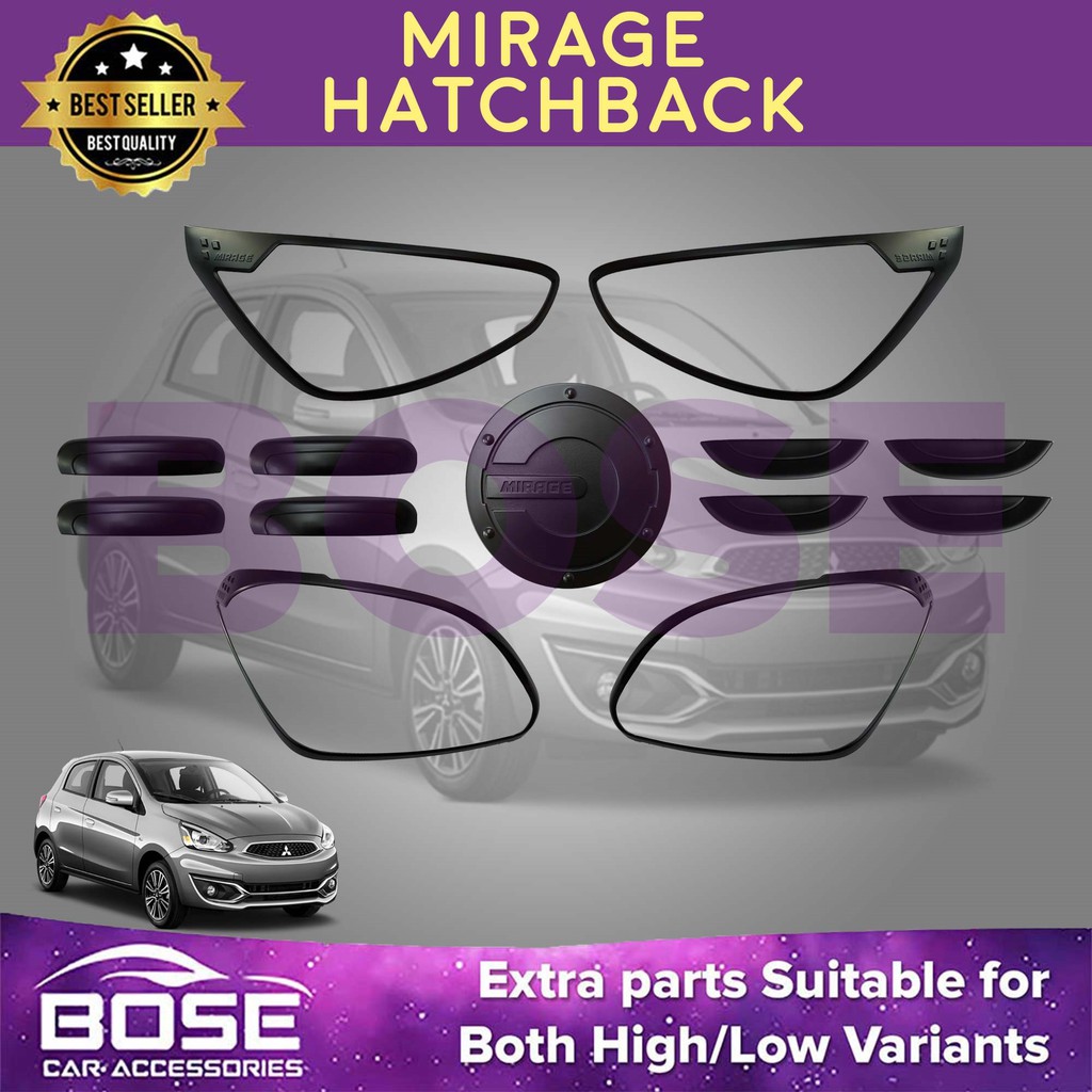 Mitsubishi Mirage GLS Hatchback Garnish Cover Set Black 2016 - 2023 ...