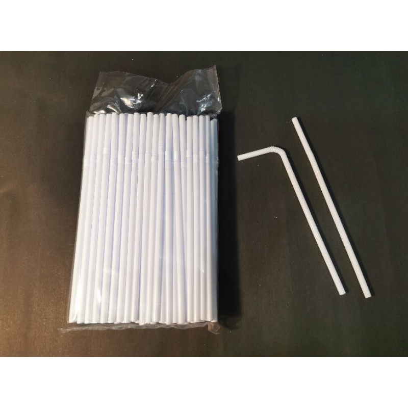 BENDING STRAWS: White&black / With paper wrap / Assorted color (100pcs ...