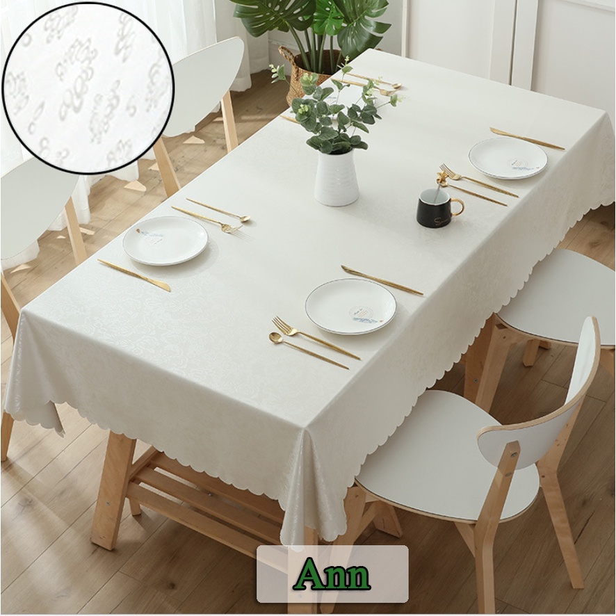 Beige Tablecloth TableCover Waterproof Oil Proof #18 | Shopee Philippines