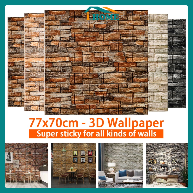 Foam Bricks Wallpaper Sticker 3D Wallpaper Adhesive Wall Decor ...