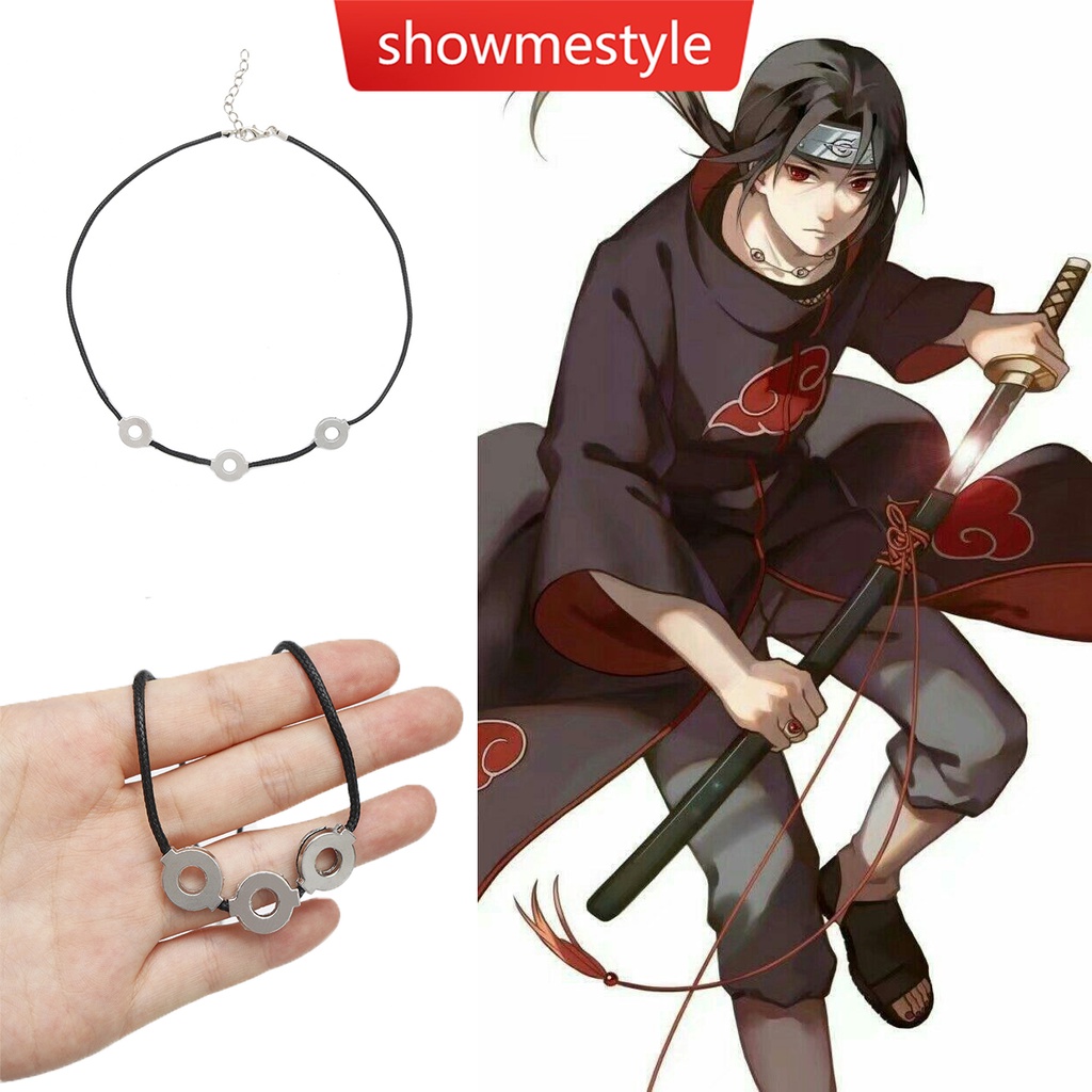 SMS Itachi Cosplay 3 Loops Necklace Naruto Akatsuki Uchiha 3 Rings ...