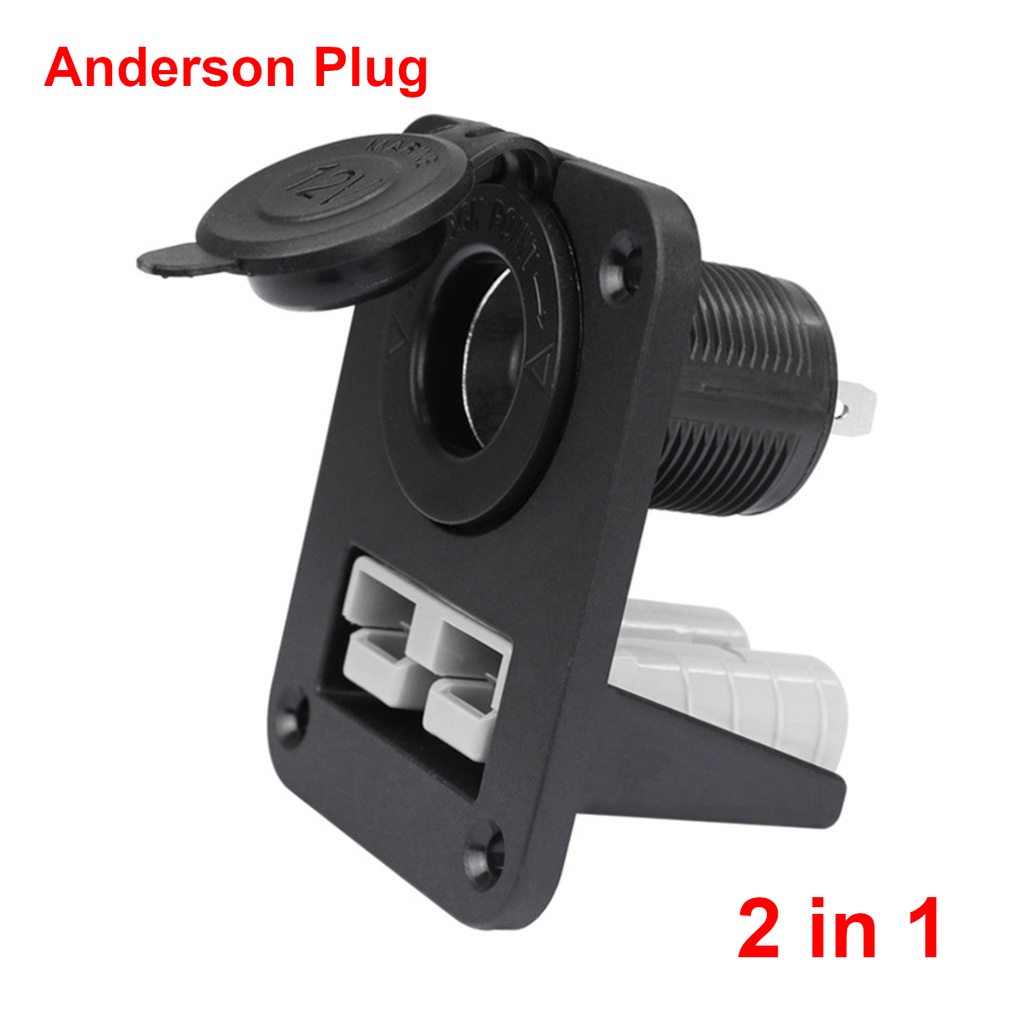 2 in 1 Flush Mount Anderson Plug 12V 24V Cigarette Lighter Socket ...