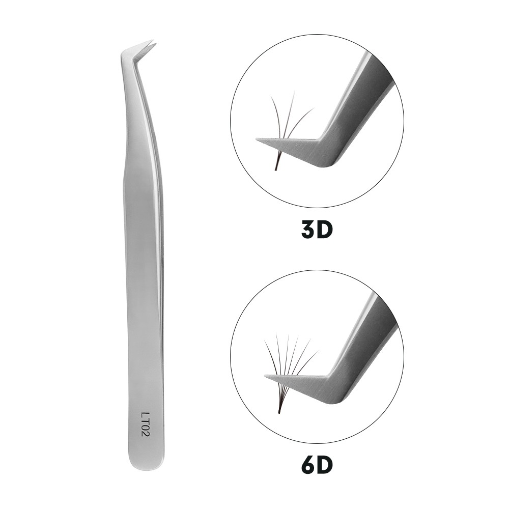 LT-02 Tweezers for Eyelash Extensions Tools for 3D 6D Volume Eyelash ...