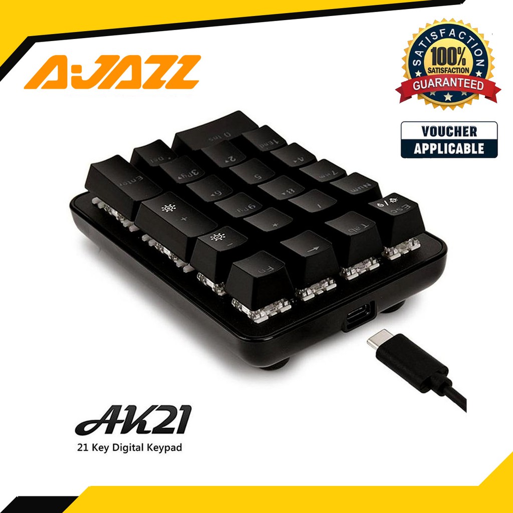 AJAZZ AK21 21-Key Ergonomic Backlit USB Wired Digital Keyboard | Shopee Philippines